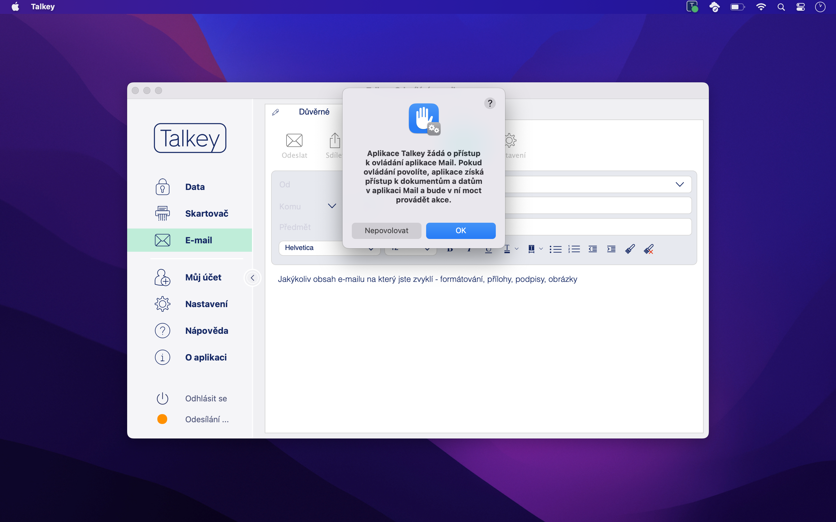 Nativní klient Apple Mail | Talkey